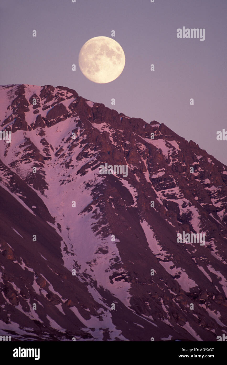 full moon over Gates of the Arctic National Park North Slope of the ...