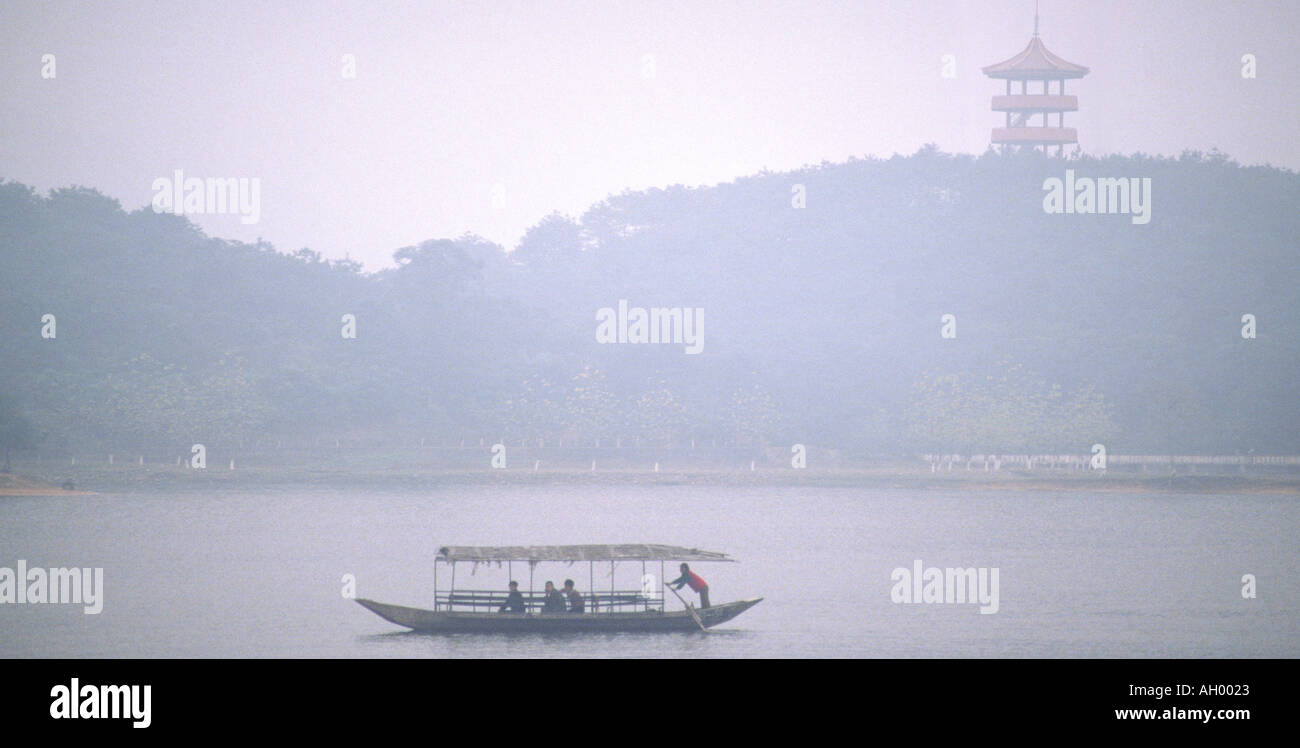 Boating lake and pagoda Chongqing China Stock Photo - Alamy