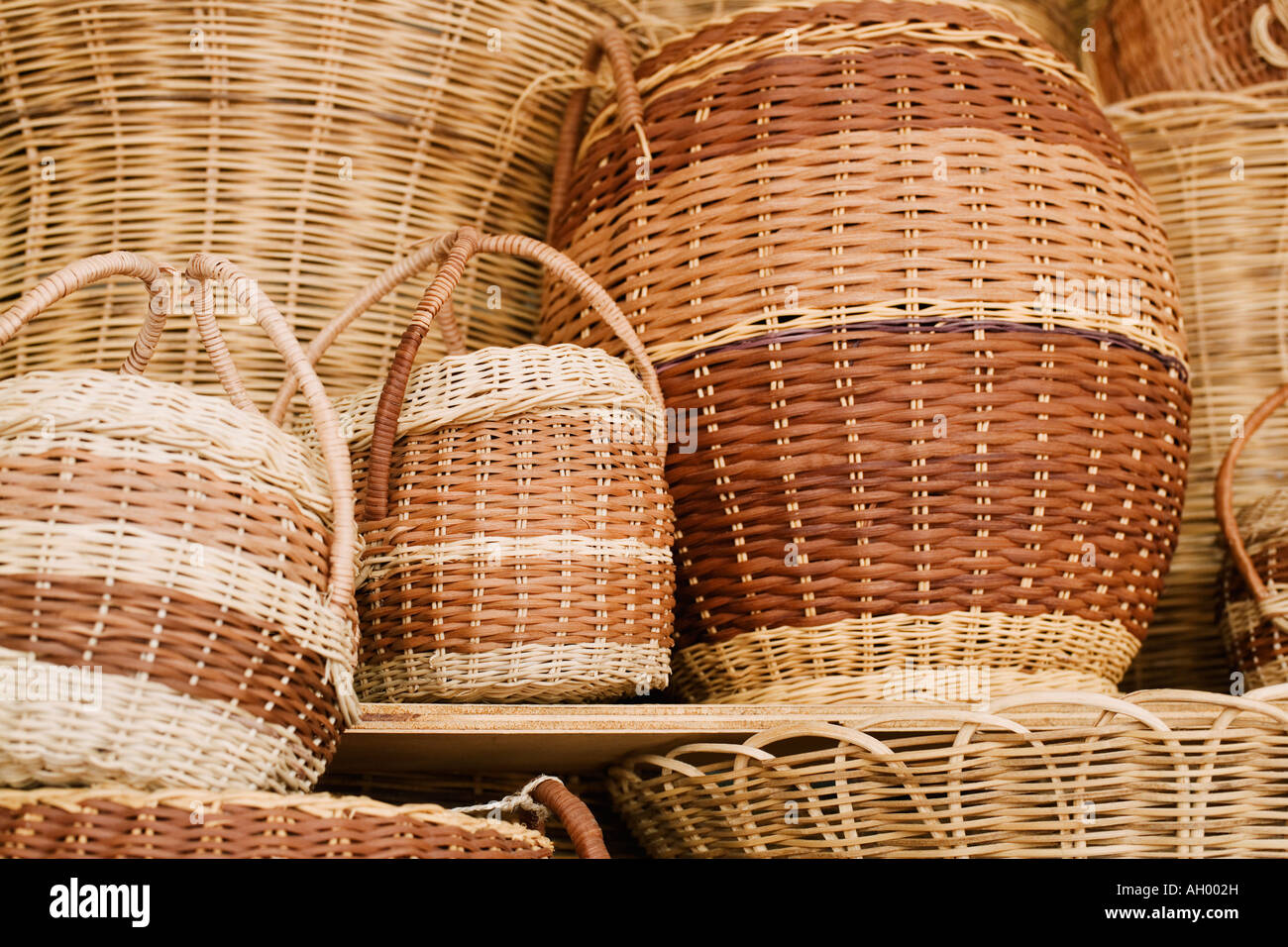 Close-up of wicker baskets Stock Photo - Alamy