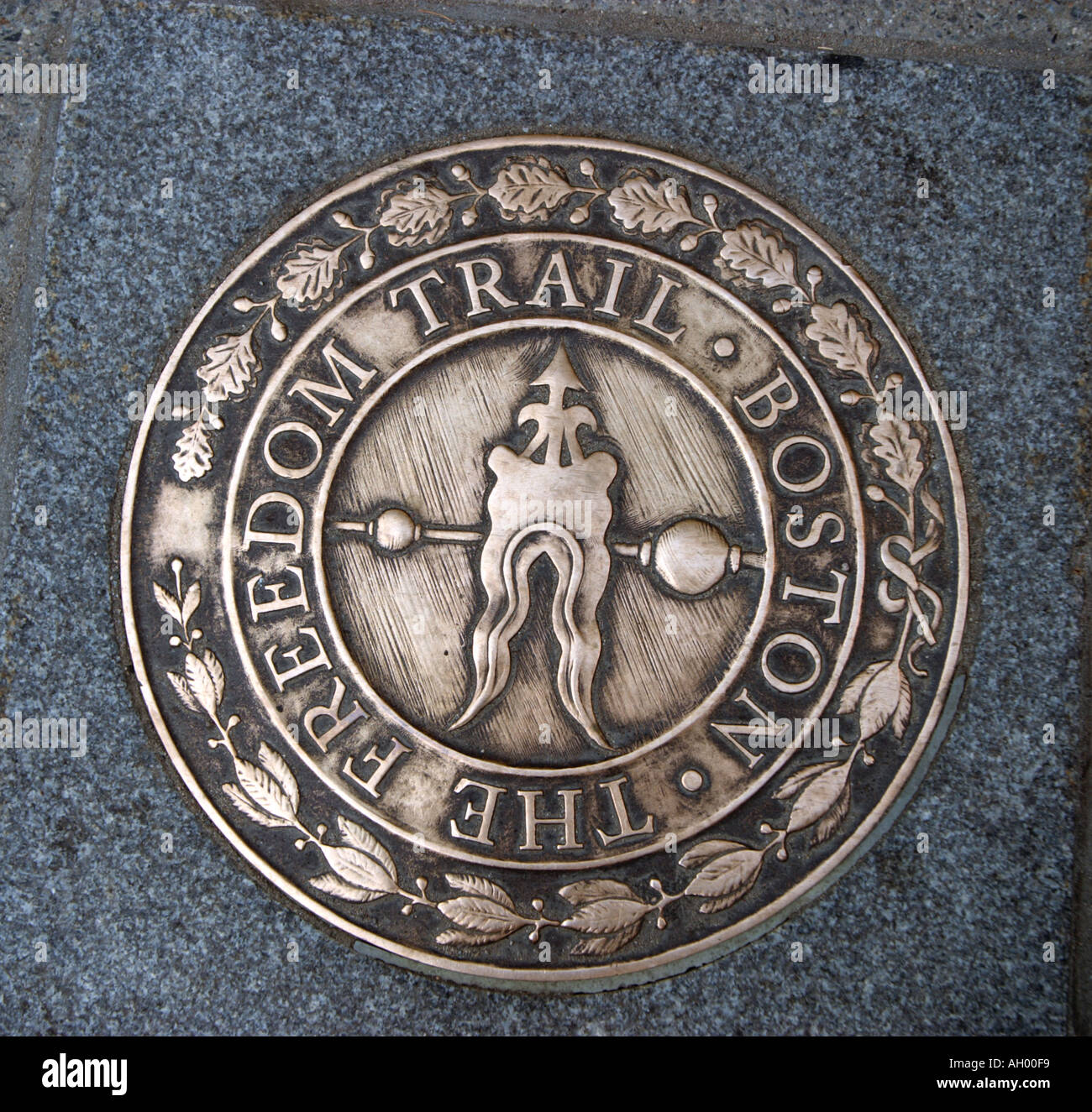 Freedom Trail Symbol on the sidewalk, Boston, Massachusetts, USA Stock ...