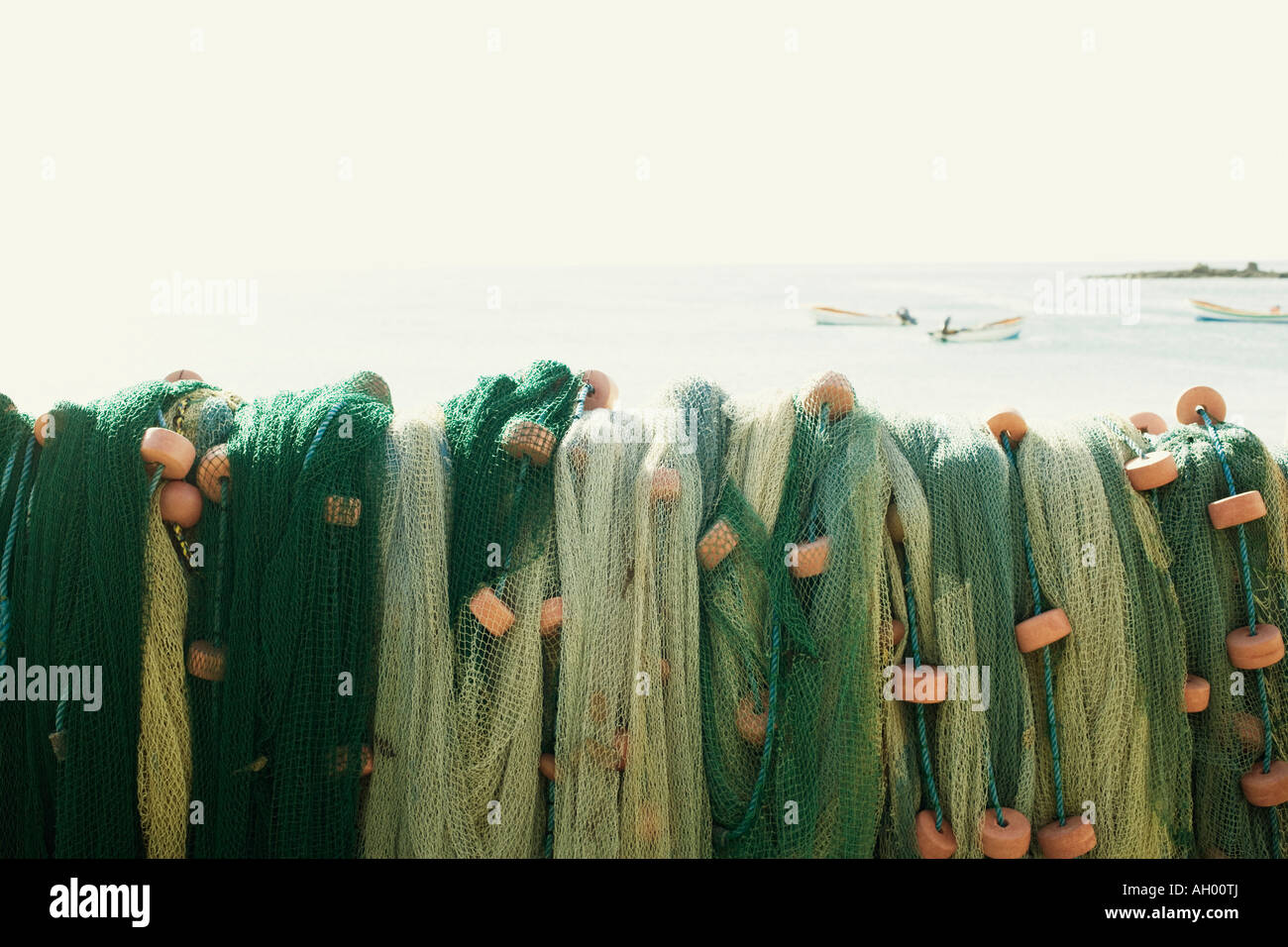 Fishing nets on the beach Stock Photo - Alamy