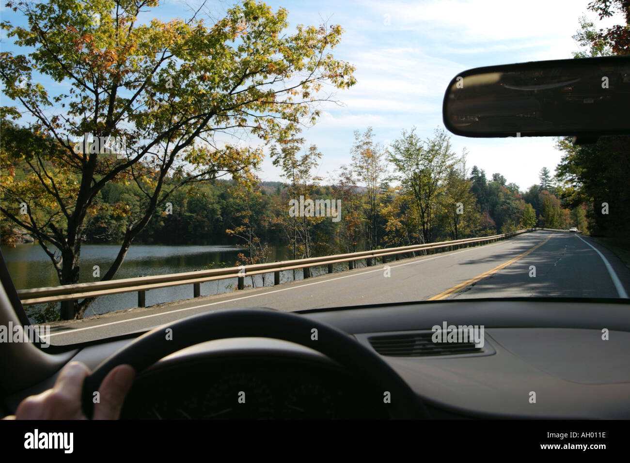 Driving on Highway 100 in the Green Mountains, Vermont, USA Stock Photo ...