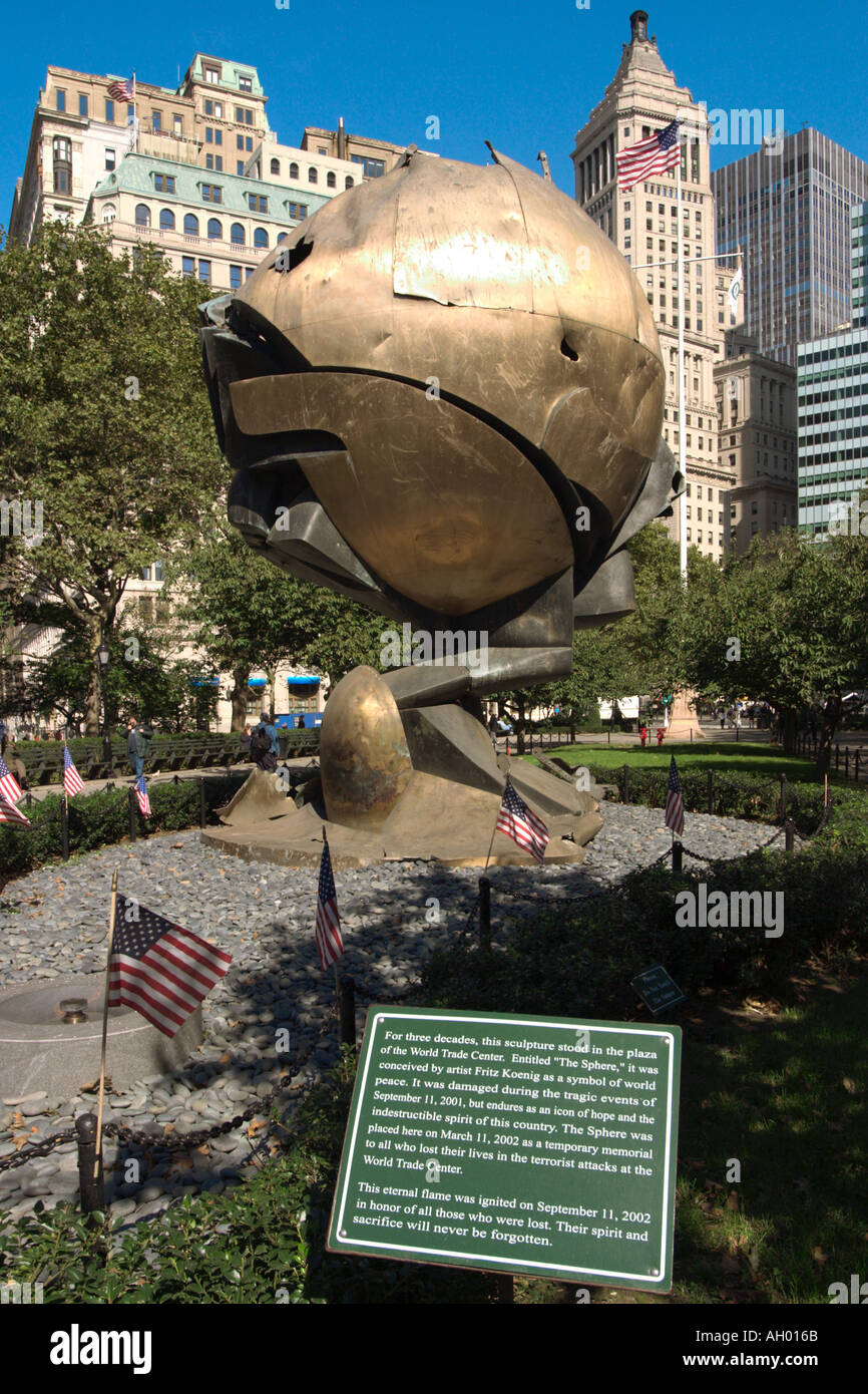 Sphere from World Trade Center, Battery Park, Manhattan, New York City ...