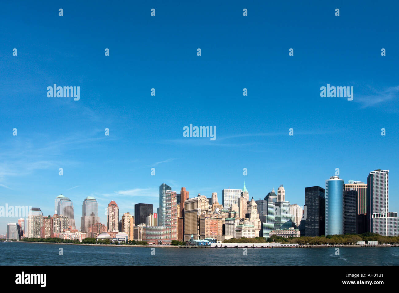 Manhattan skyline from the Circle Line Ferry, New York City, NY, USA ...