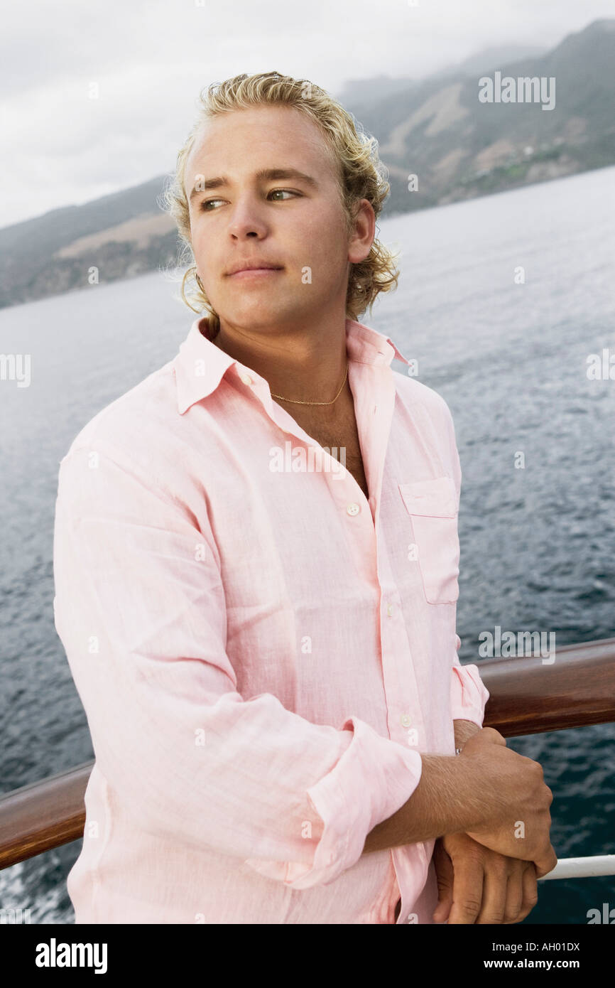 Young men boat white shirt hi-res stock photography and images - Alamy