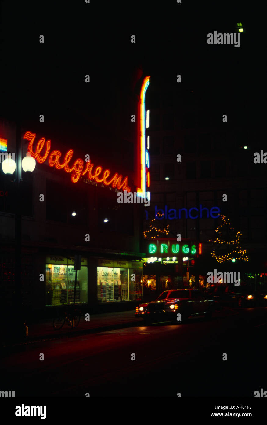 Walgreens drug store at night Christmas New Orleans Louisiana USA Stock ...