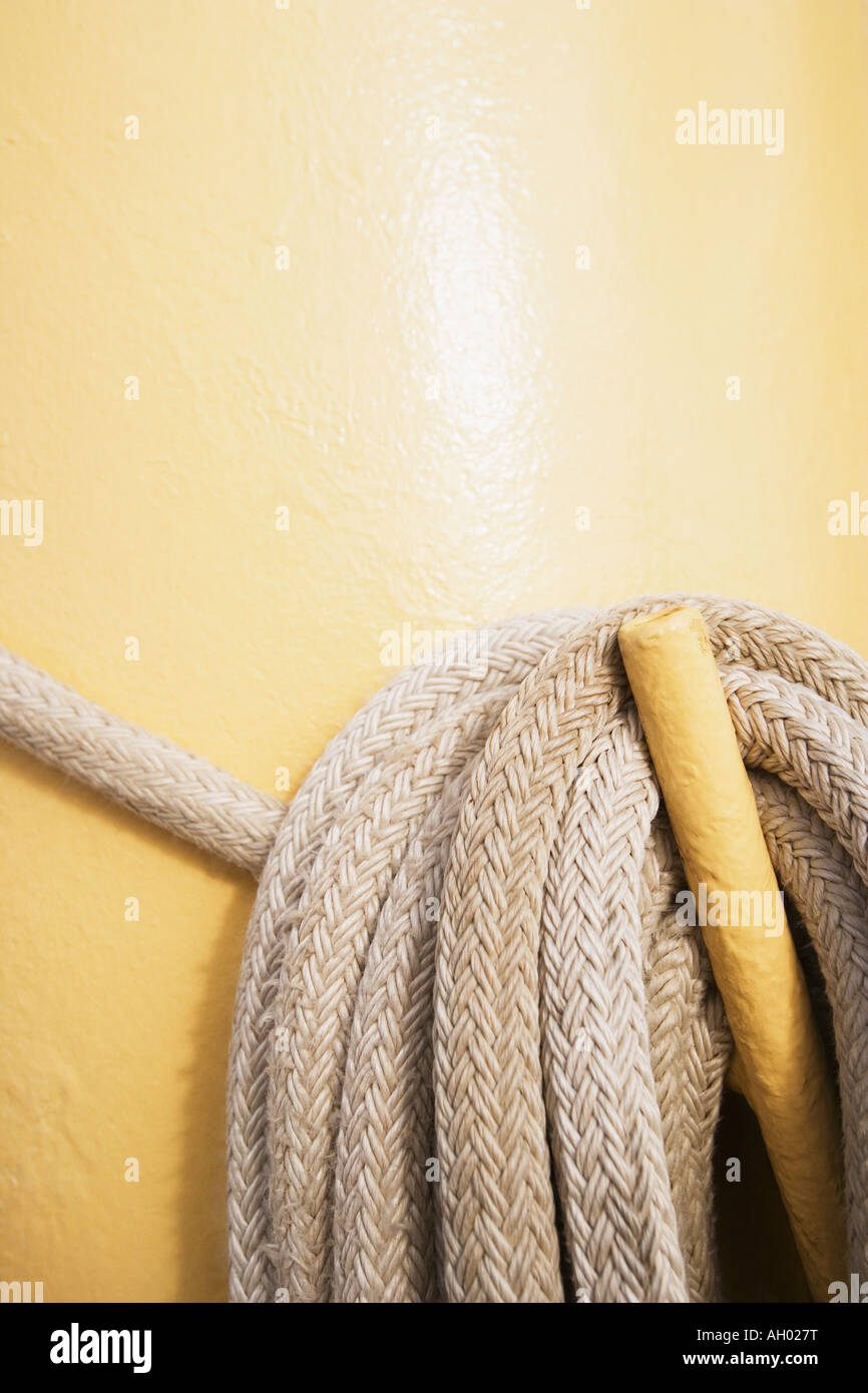 Close-up of a rope hanging on a handle Stock Photo - Alamy