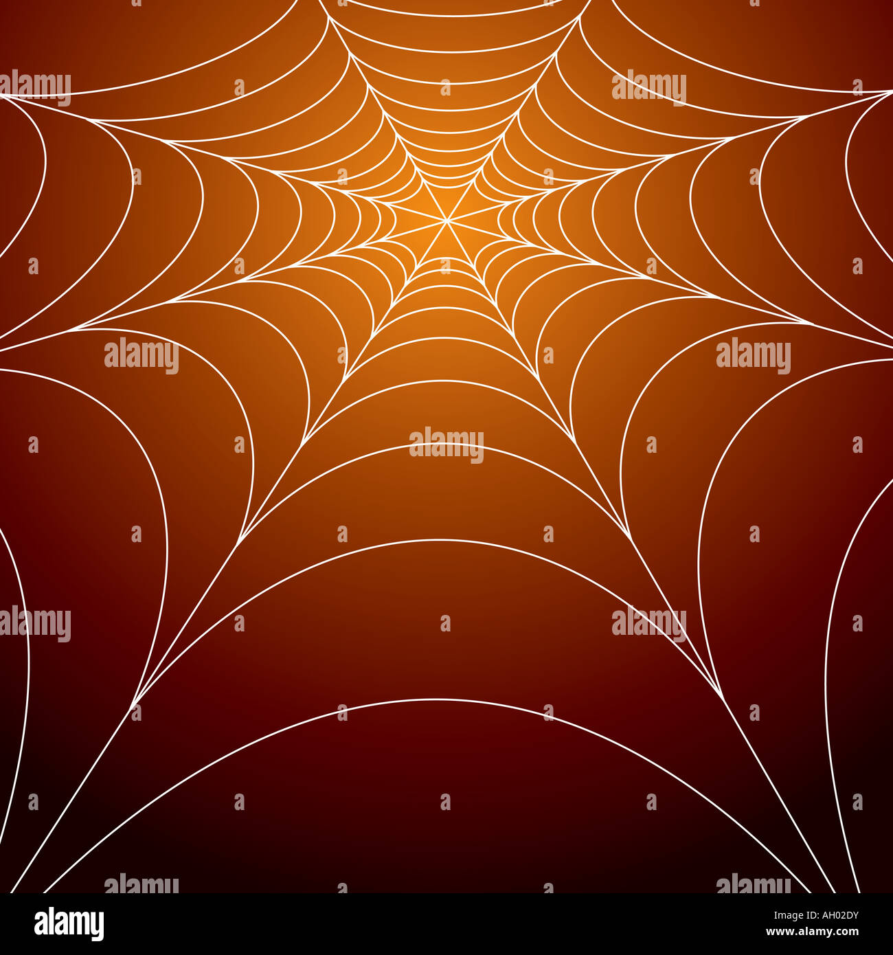 spiders web on a bright orange spooky background Stock Photo - Alamy