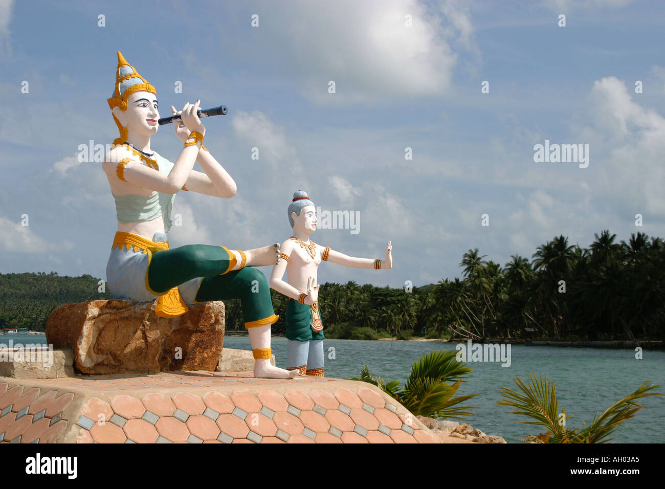 Hindu deity Krishna playing his flute at the Big Buddha complex Phra ...