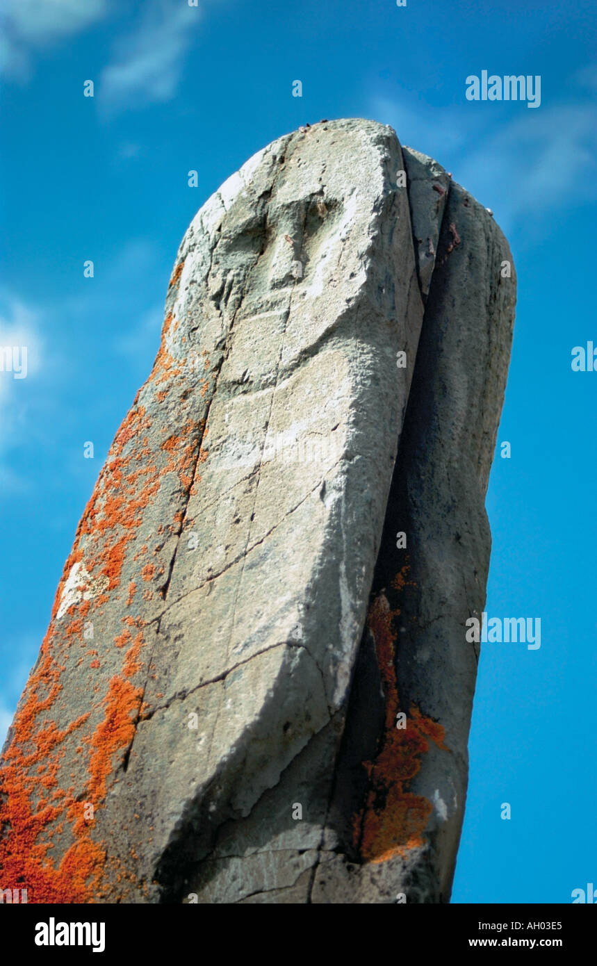 Ancient Stone Figurine of Turkic Warrior also known as Balbal or Menhir ...