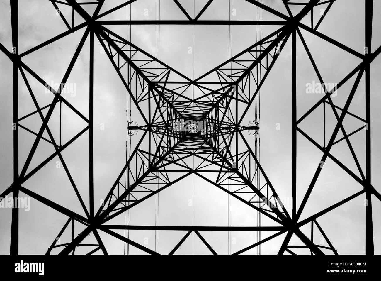 electricity pylon taken from underneath Stock Photo - Alamy