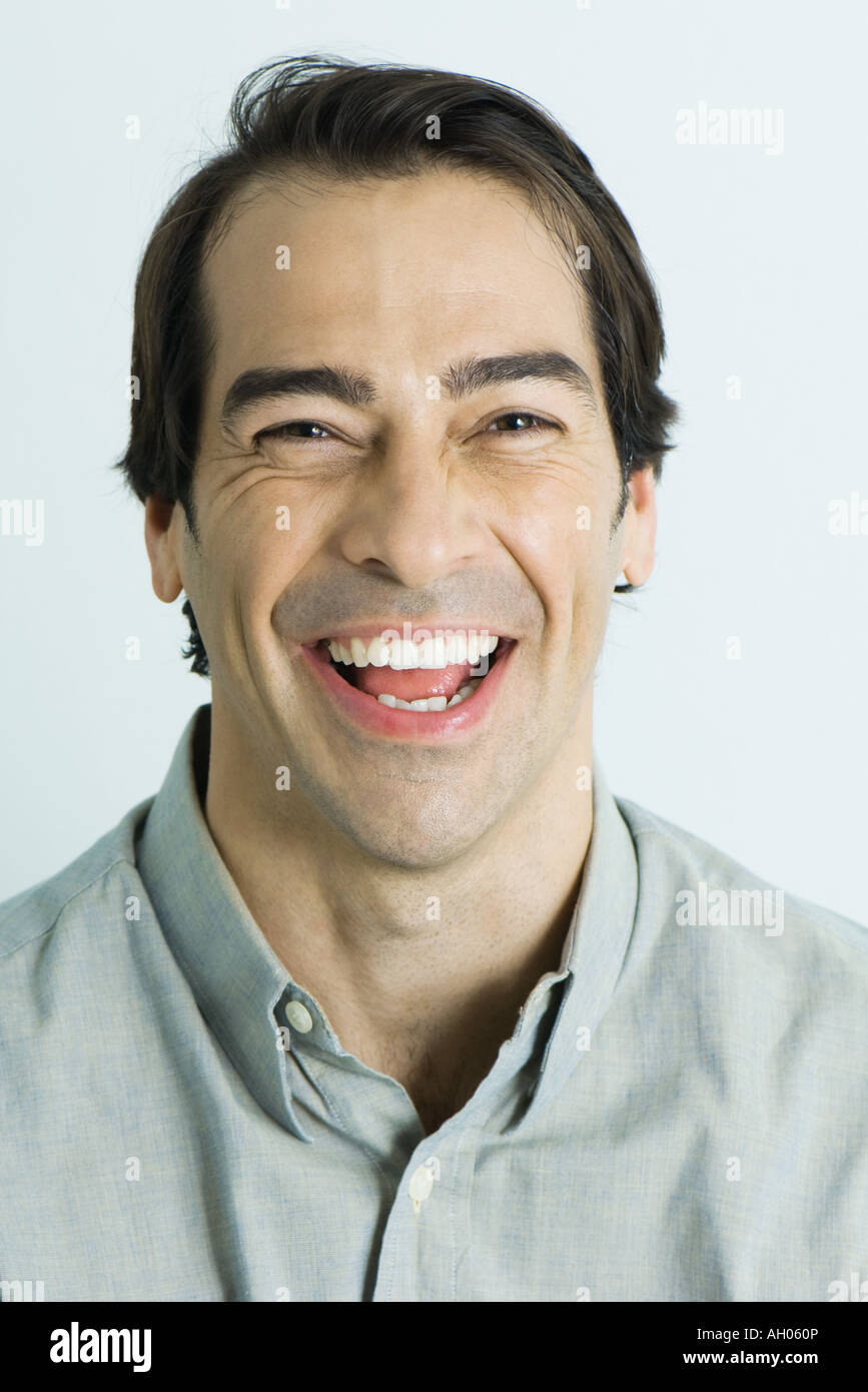 Man laughing, portrait Stock Photo - Alamy