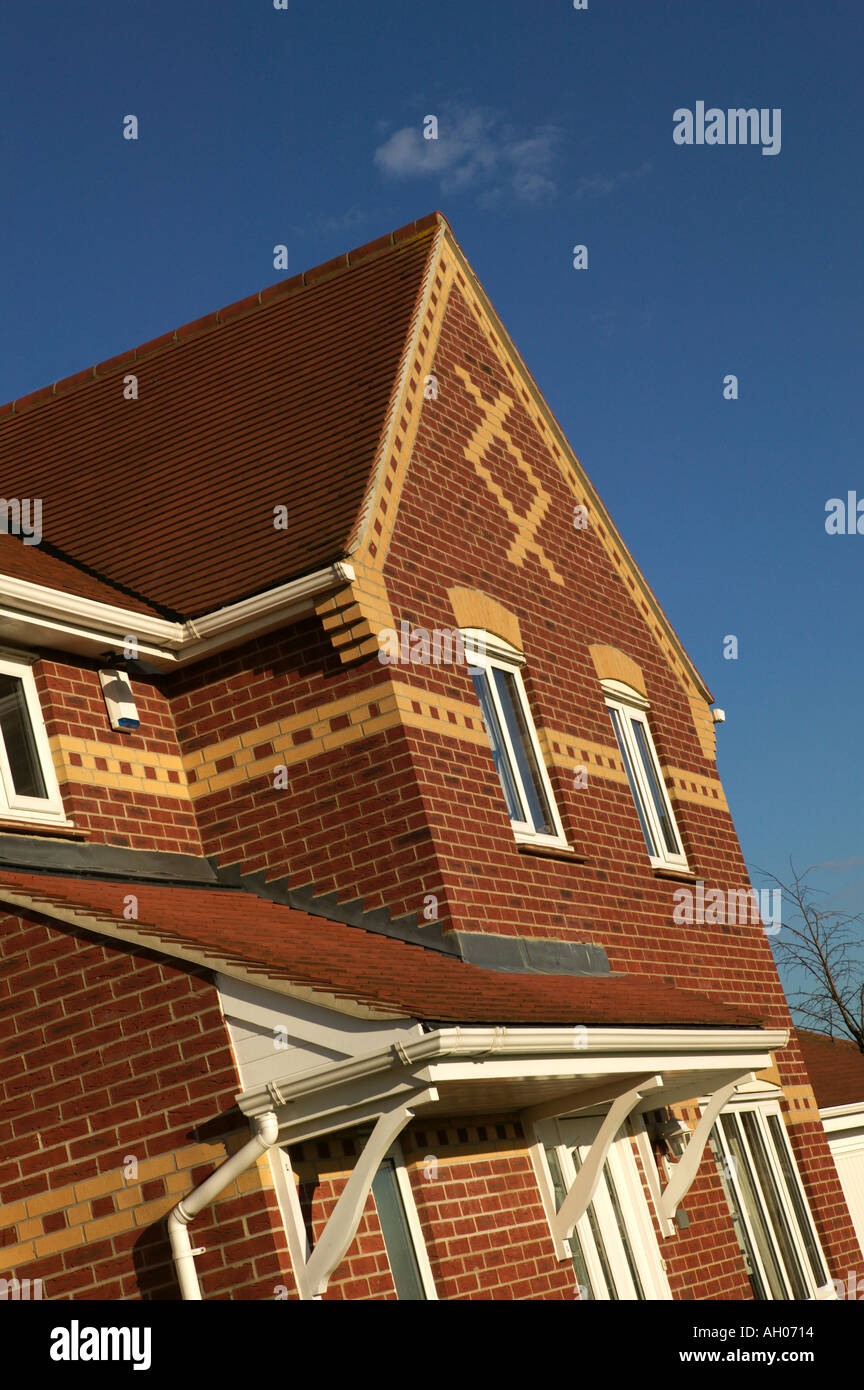 New Build House with decorative brick work Stock Photo - Alamy