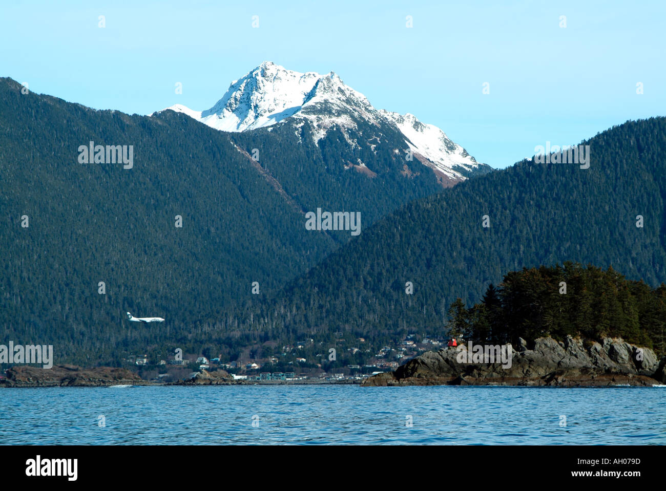 Jet landing in Sitka Alaska Stock Photo - Alamy
