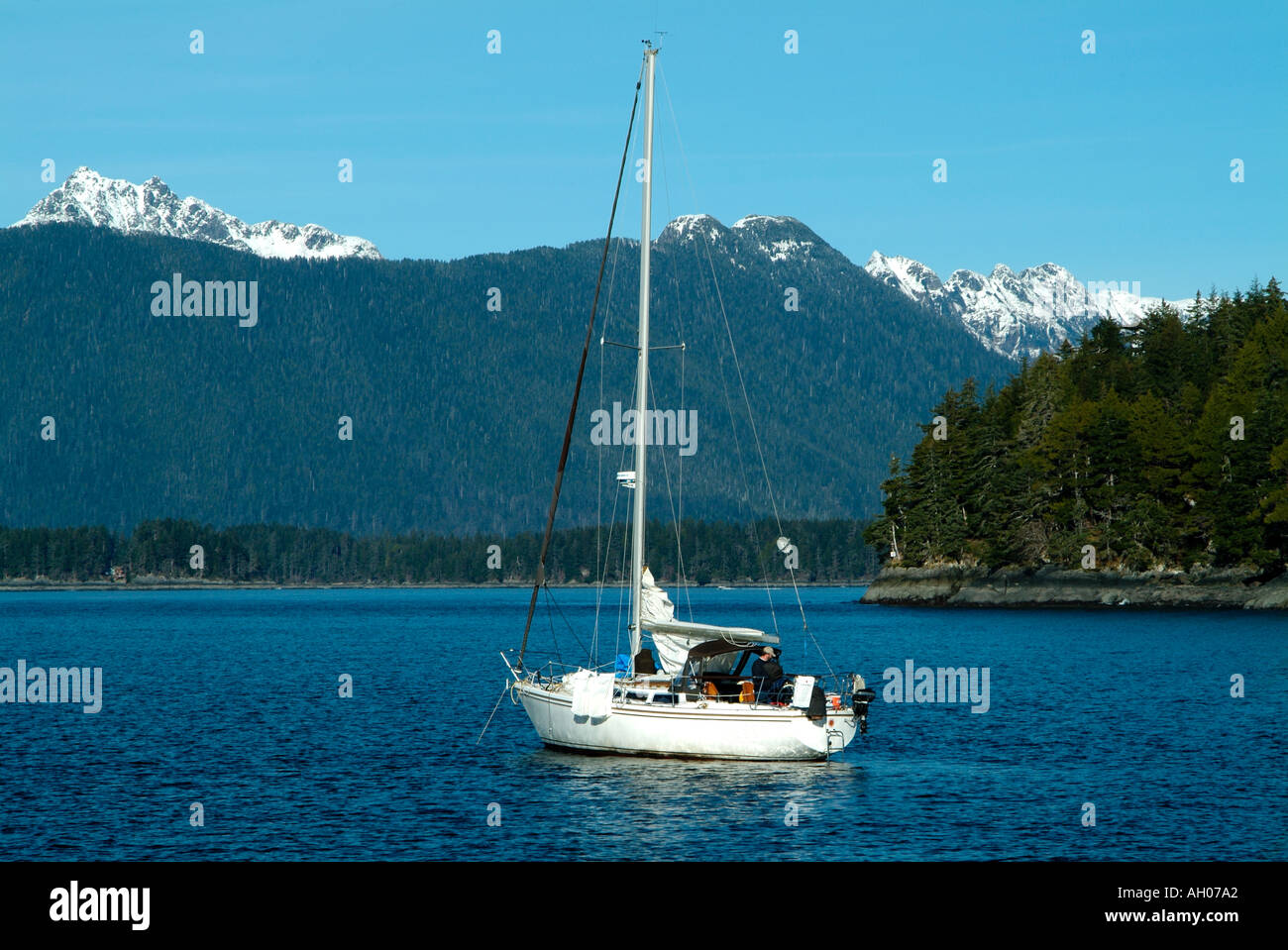 Sailboat in Sitka Alaska Stock Photo - Alamy