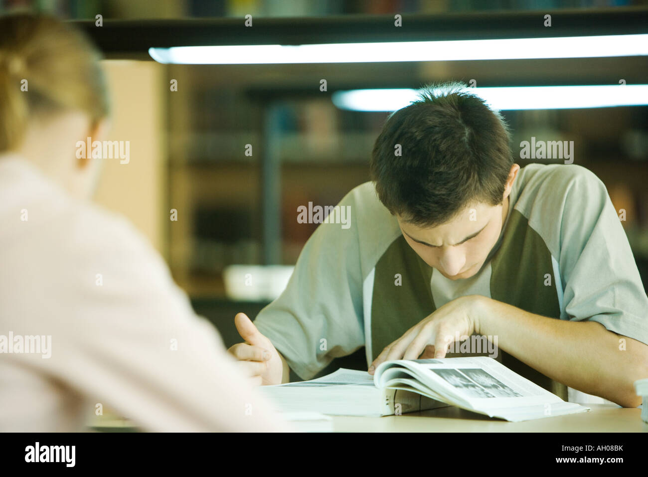 Students studying in university library Stock Photo - Alamy