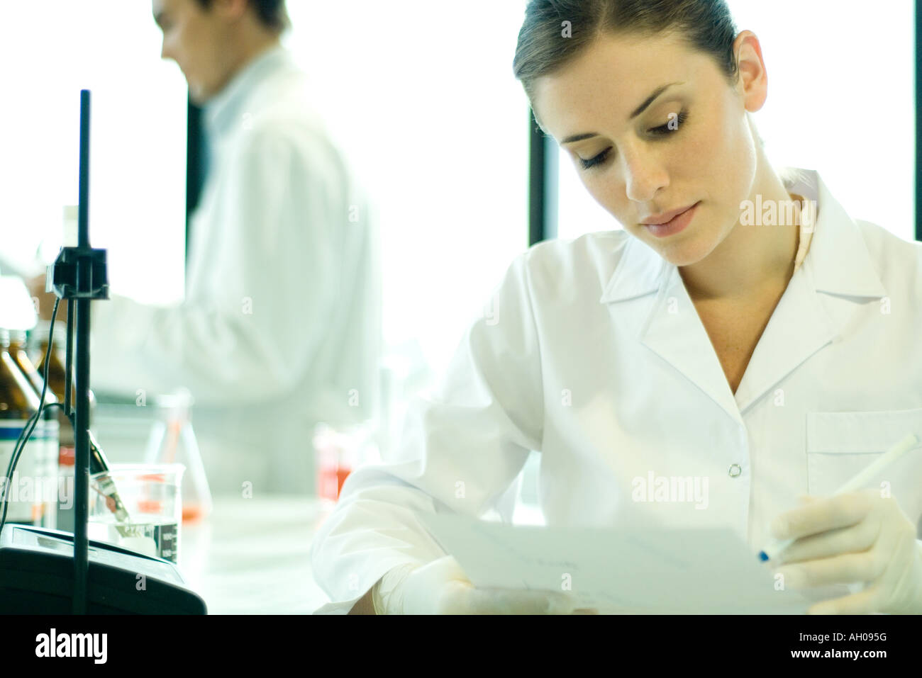 Female scientist working in lab Stock Photo - Alamy