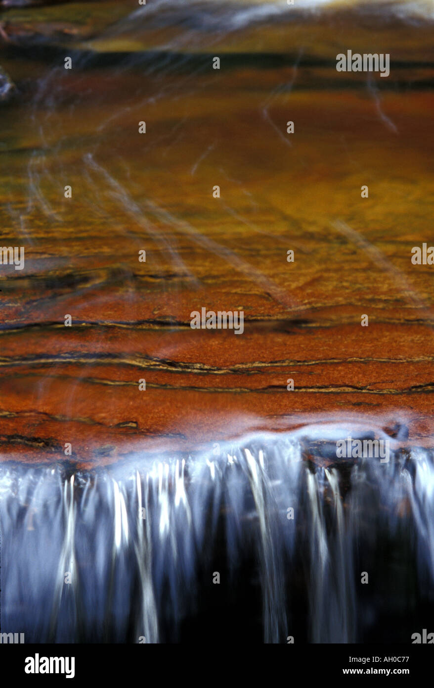 Scotland highlands waterfall with heavy iron deposits in the rock Stock ...