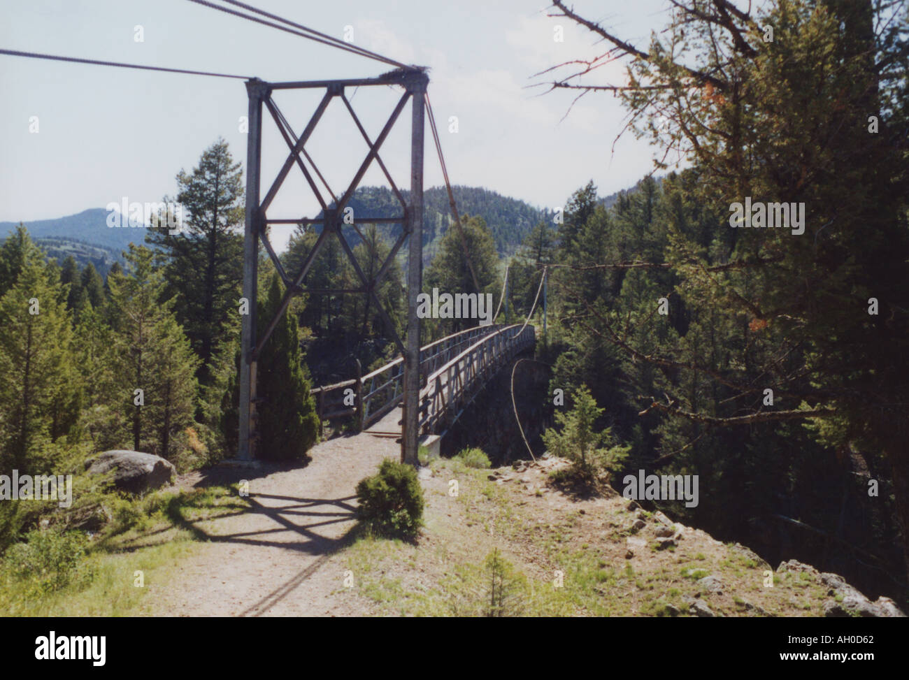 Bridge over the Yellowstone River in Yellowstone National Park, Wyoming ...