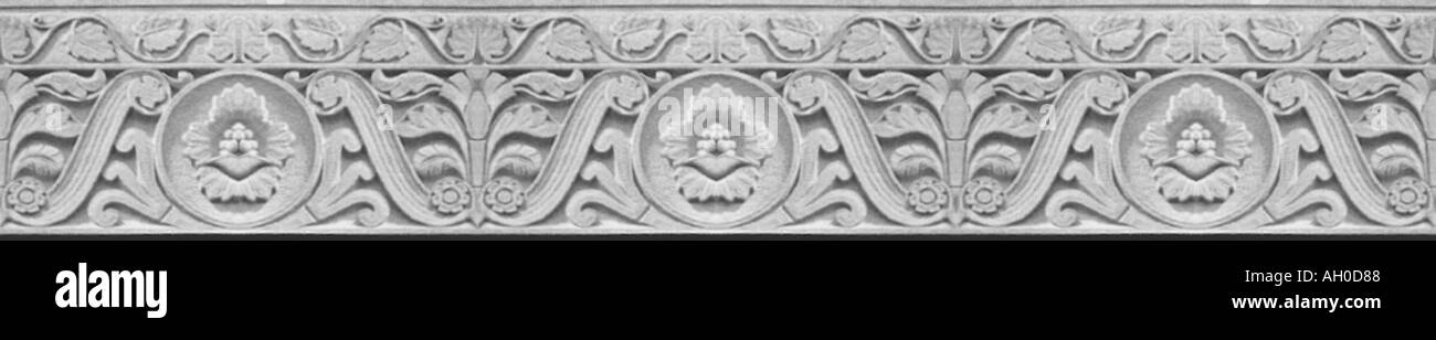 Decorative architectural border detail with plant motif Stock Photo - Alamy