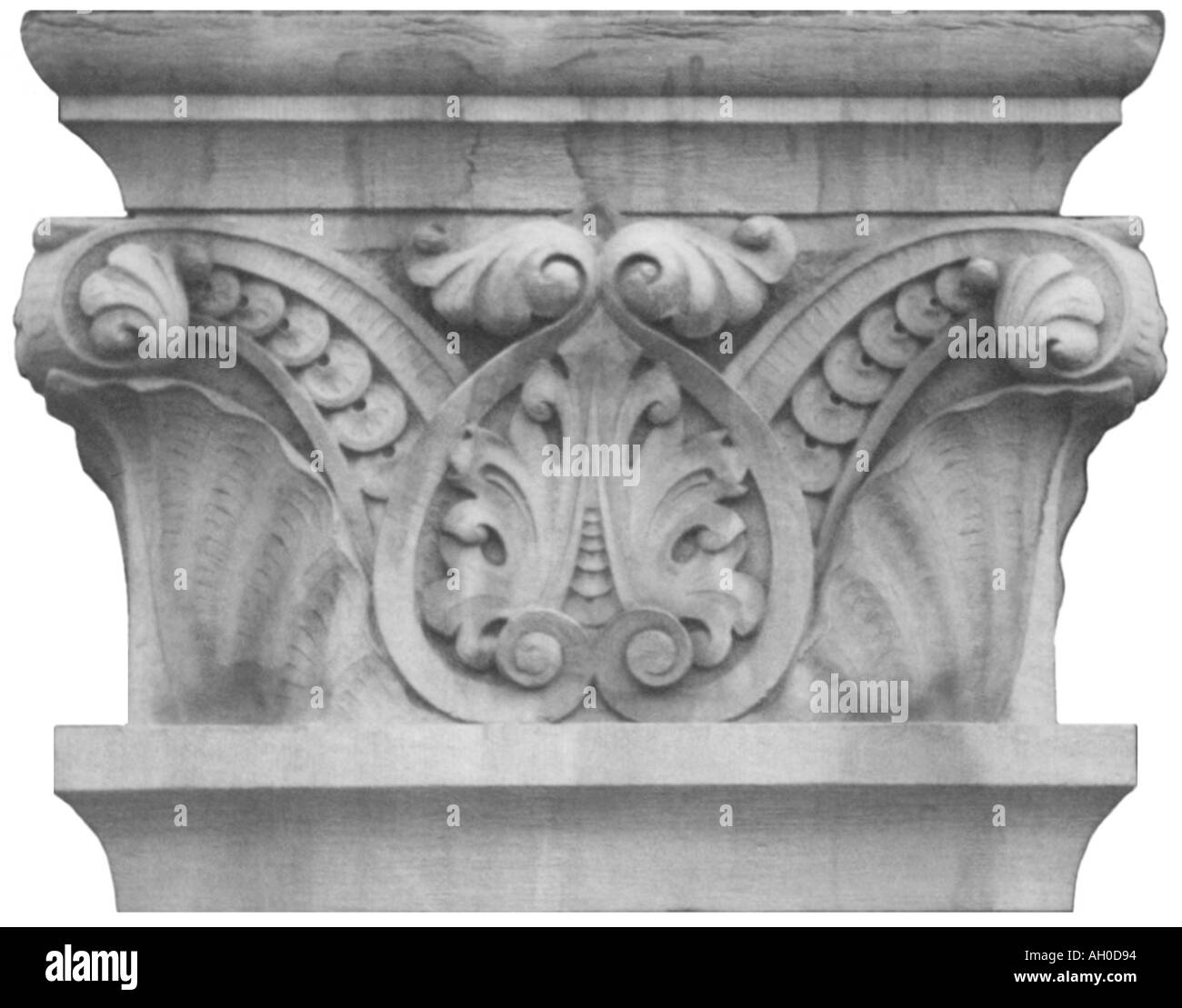 Corinthian stone carved historic capital Stock Photo - Alamy