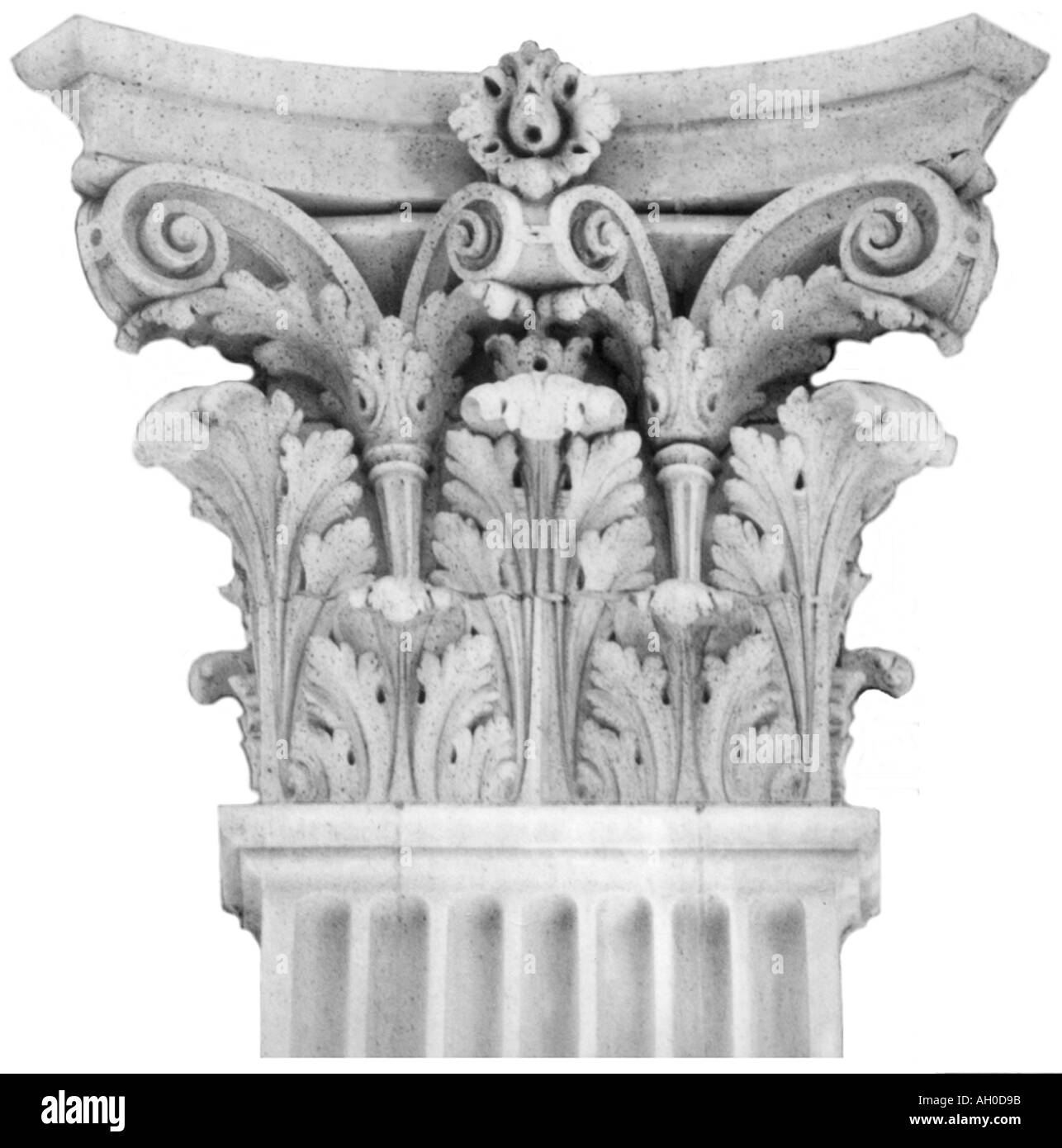 Ornate stone Corinthian capital Stock Photo - Alamy