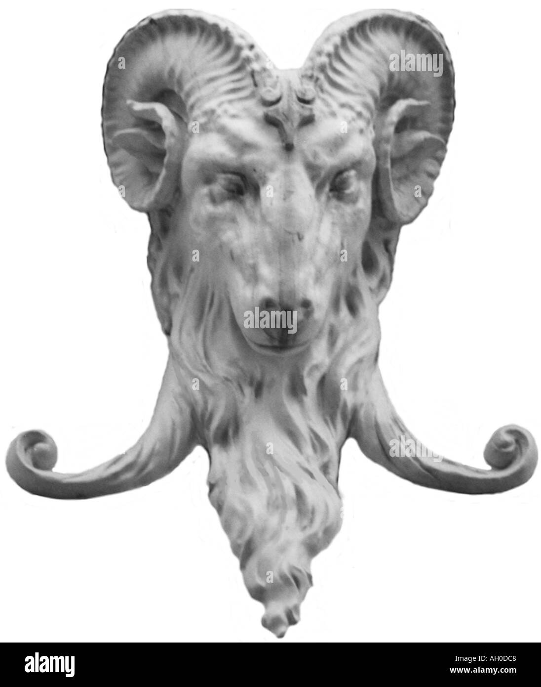 Historic bearded ram gargoyle Stock Photo - Alamy