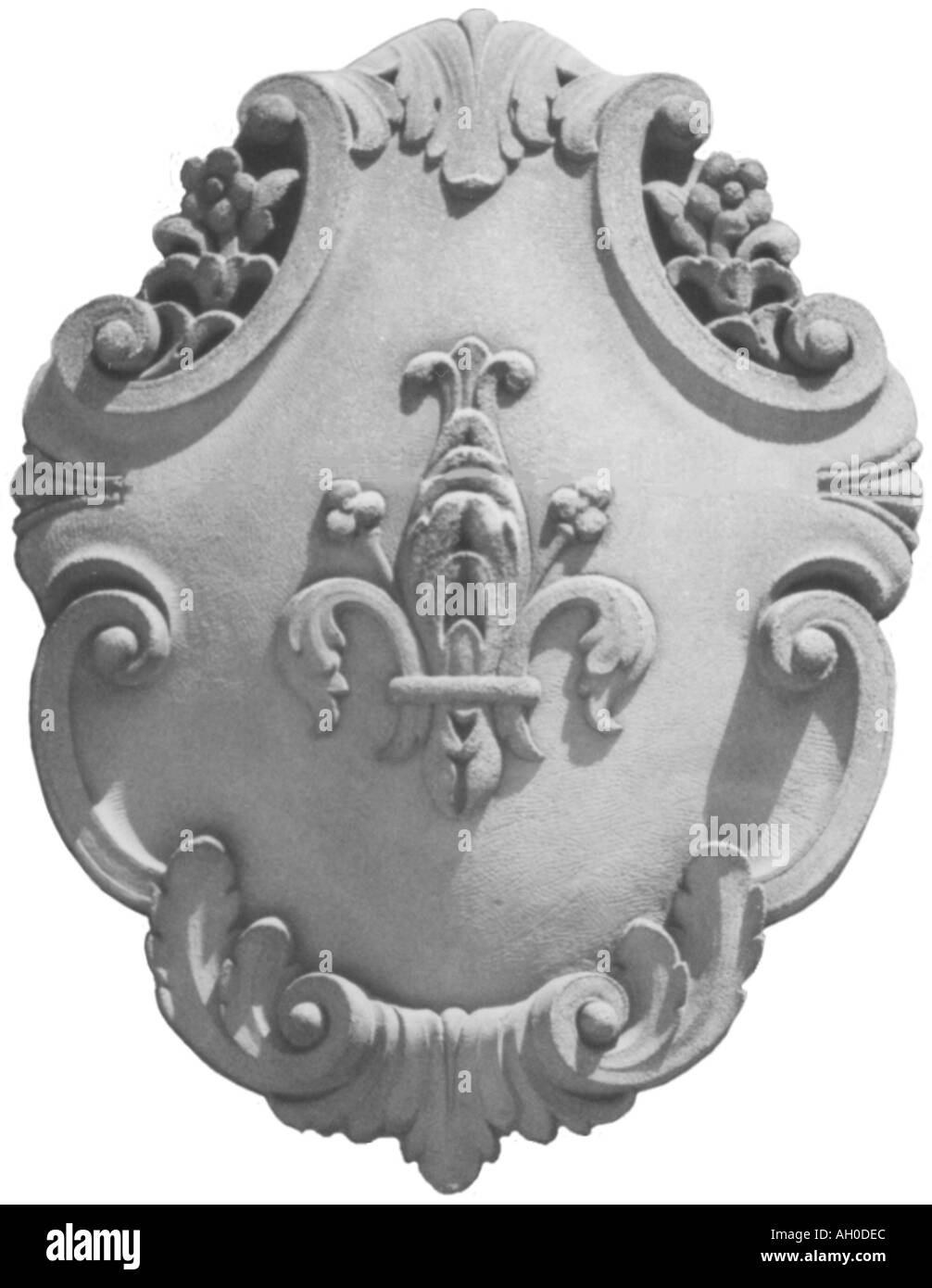 Ornate shield medallion from the exterior of the Paramount Theater in ...