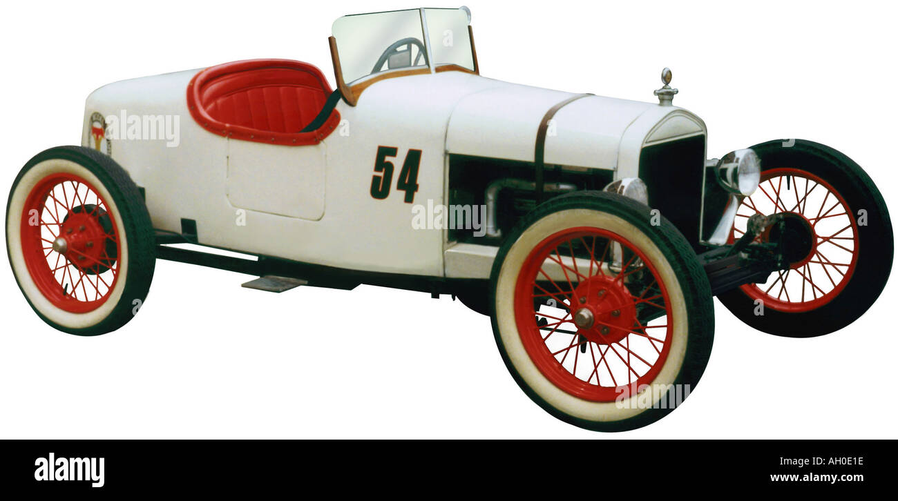 Cutout image of a white 1928 Ford Fish Tail Racer Stock Photo - Alamy