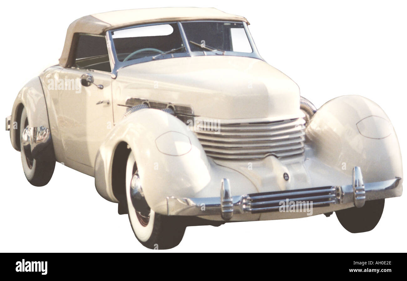 Cutout front view image of a 1936 Cord 812 Convertible Stock Photo - Alamy