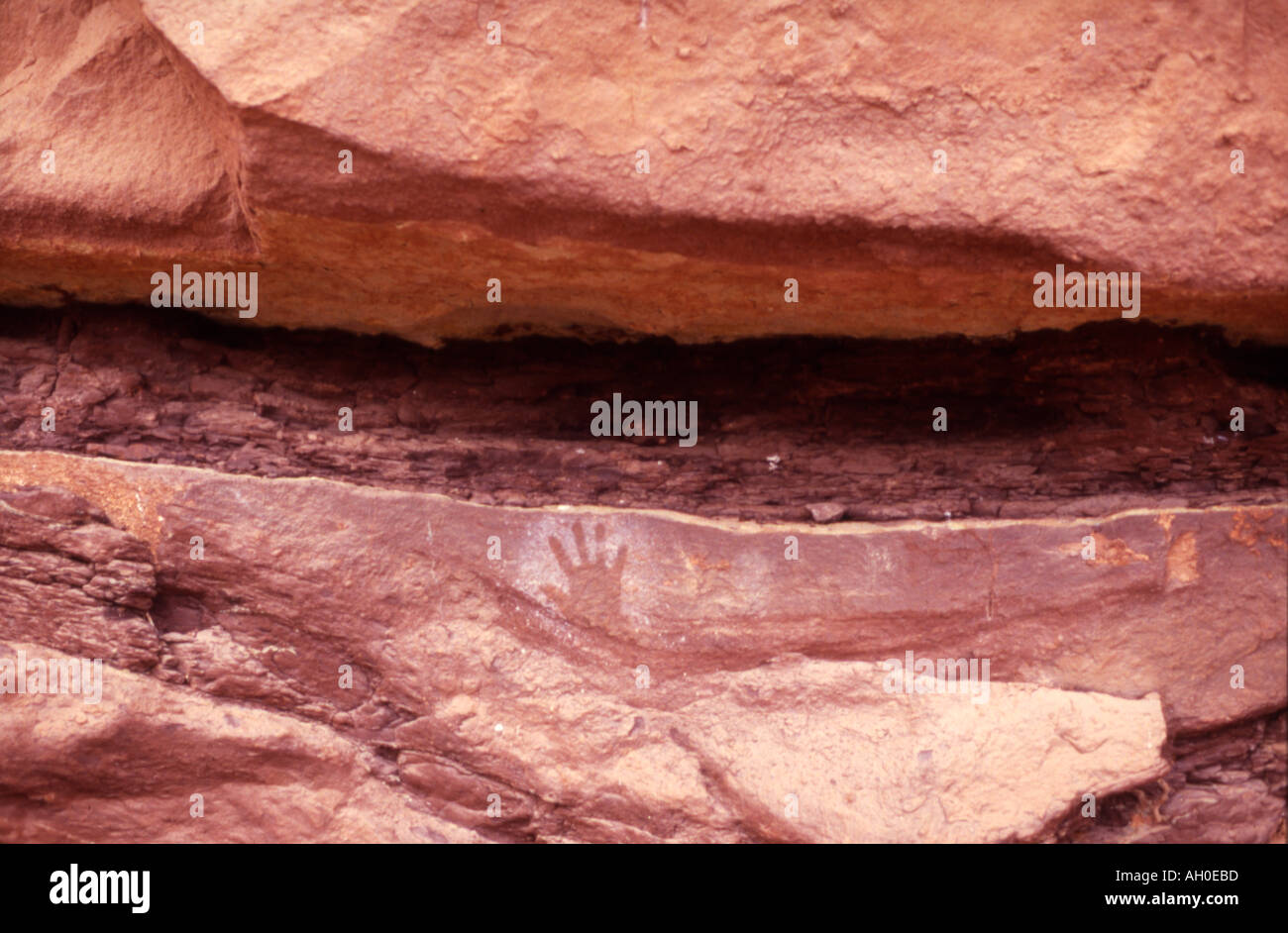 Hand print pictographs in Horse Canyon, Utah Stock Photo - Alamy