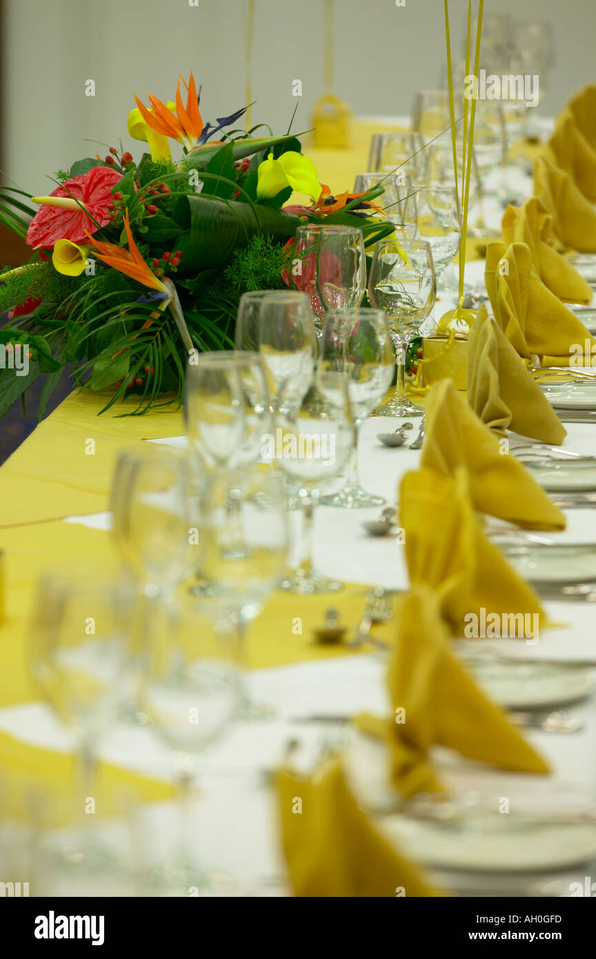 large banquet suite ready for a wedding feast Stock Photo - Alamy