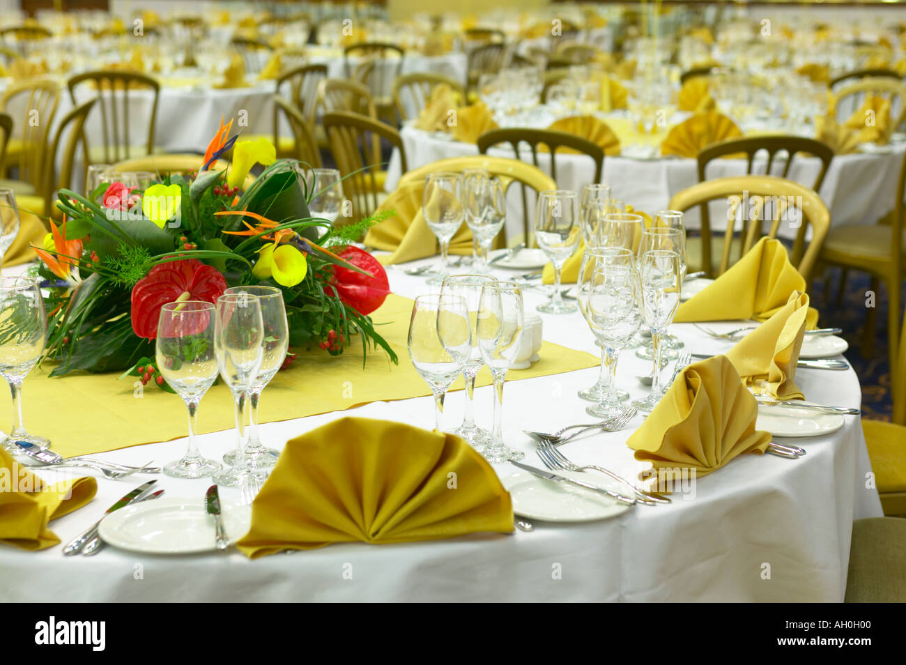 large banquet suite ready for a wedding feast Stock Photo - Alamy