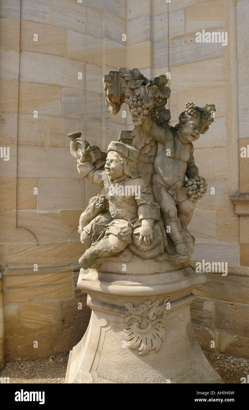Rose garden barock sculpture in New Residence Bamberg Upper Franconia ...