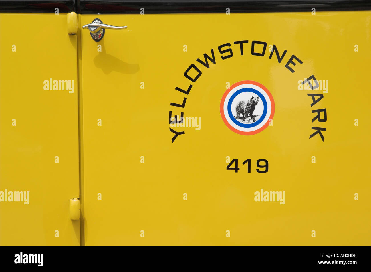 yellowstone tour bus side door yellowstone national park wyoming usa ...