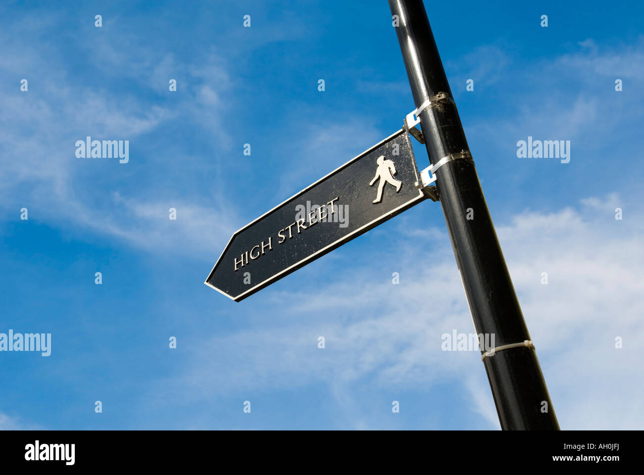 direction sign for high street Stock Photo - Alamy