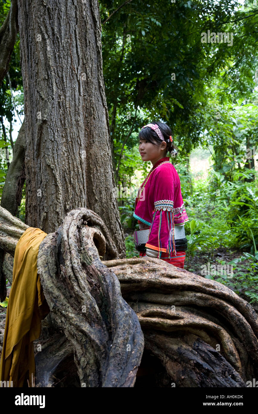 Asian female hand woven clothing & traditional tribal costume of people ...