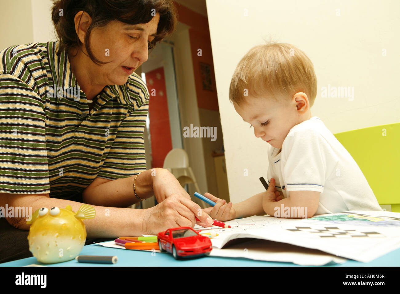 Talented boy draws Stock Photo - Alamy