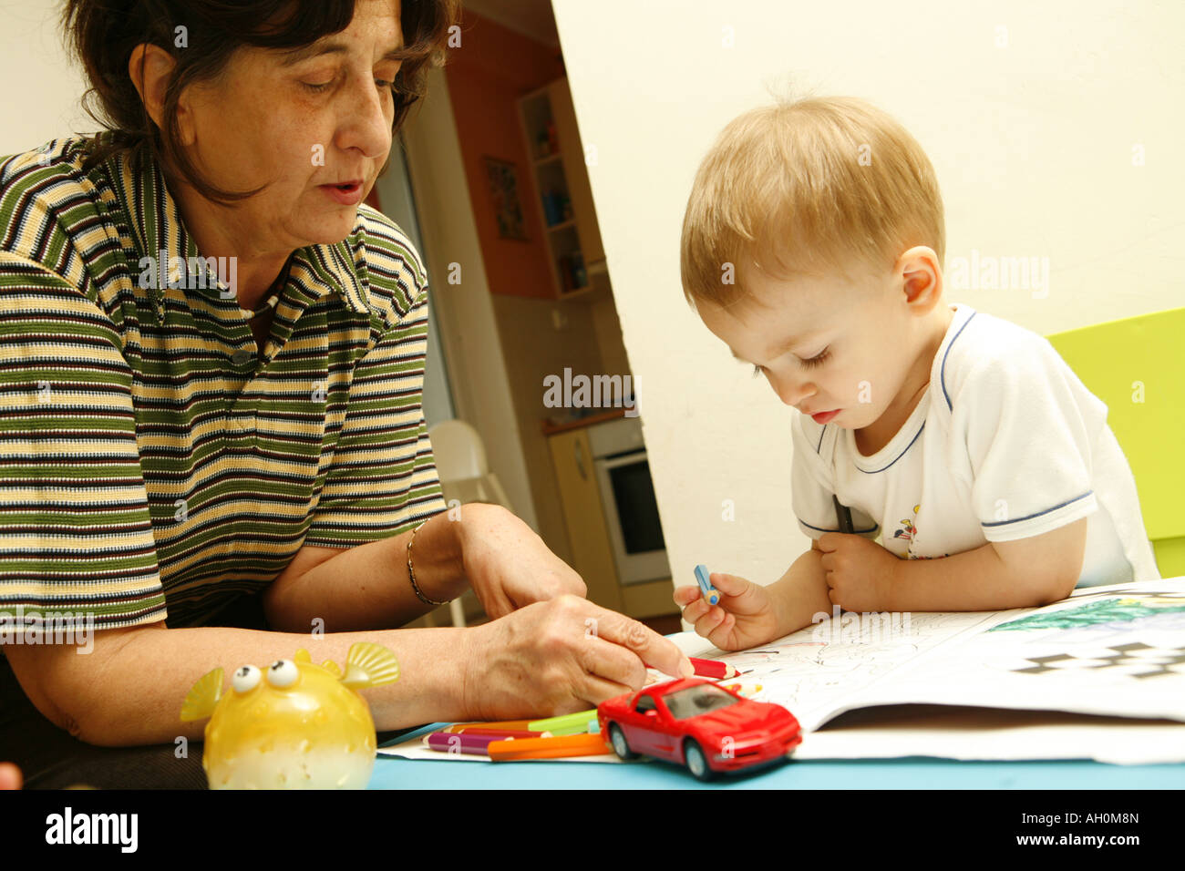 Talented boy draws Stock Photo - Alamy
