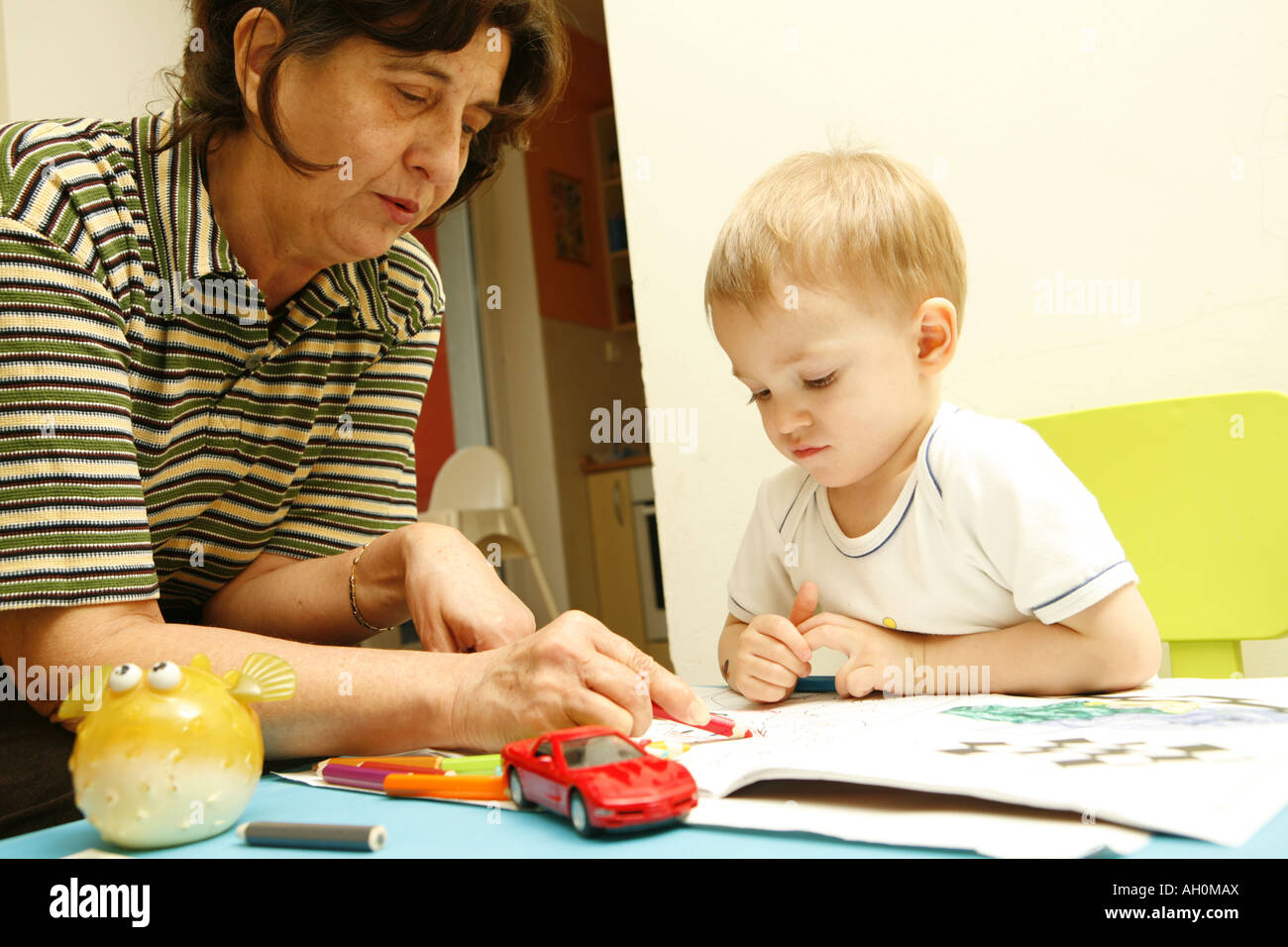 Talented boy draws Stock Photo - Alamy