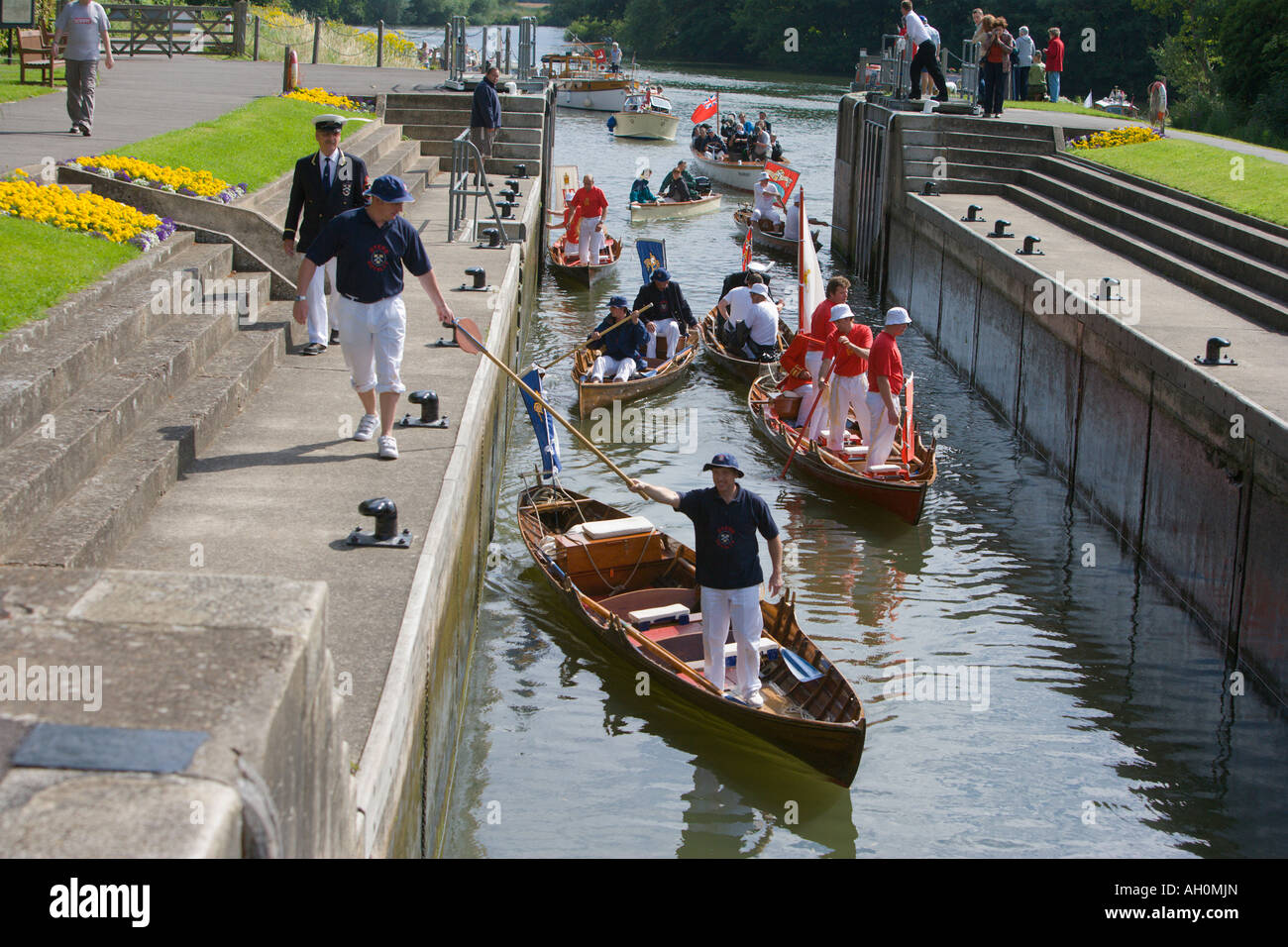 Swan upping on River Thames Stock Photo - Alamy