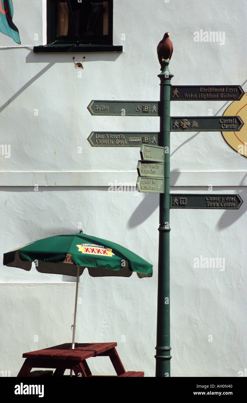 Caernarfon tourist information sign hi-res stock photography and images ...