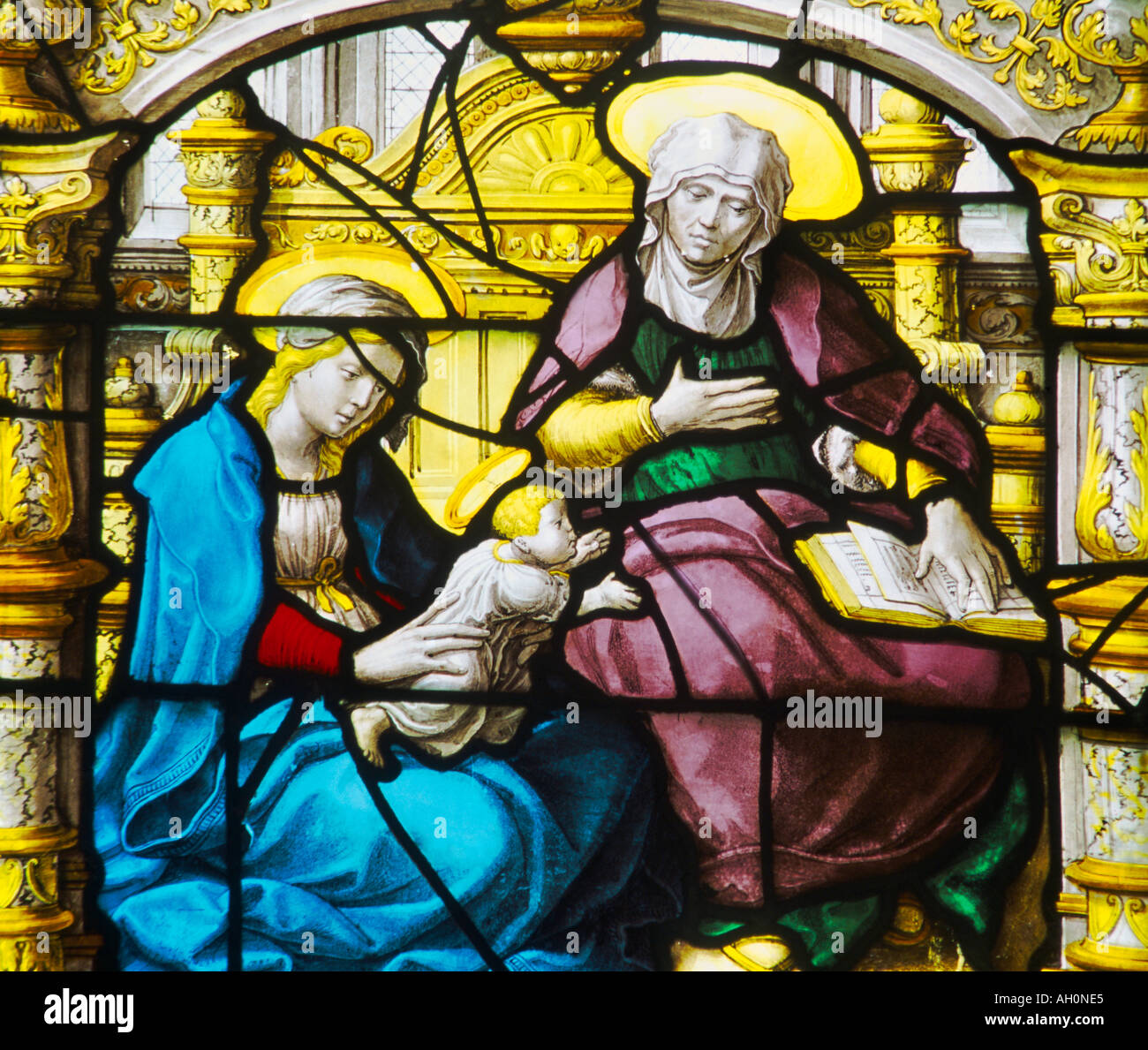 Mary Jesus Elisabeth Expecting John The Baptist Flemish Stained Glass ...