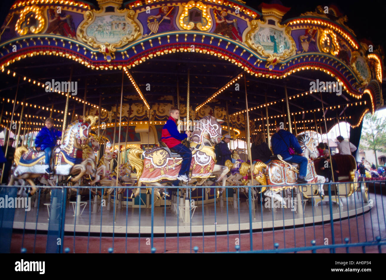 Paris France Euro Disney Carousel Stock Photo - Alamy