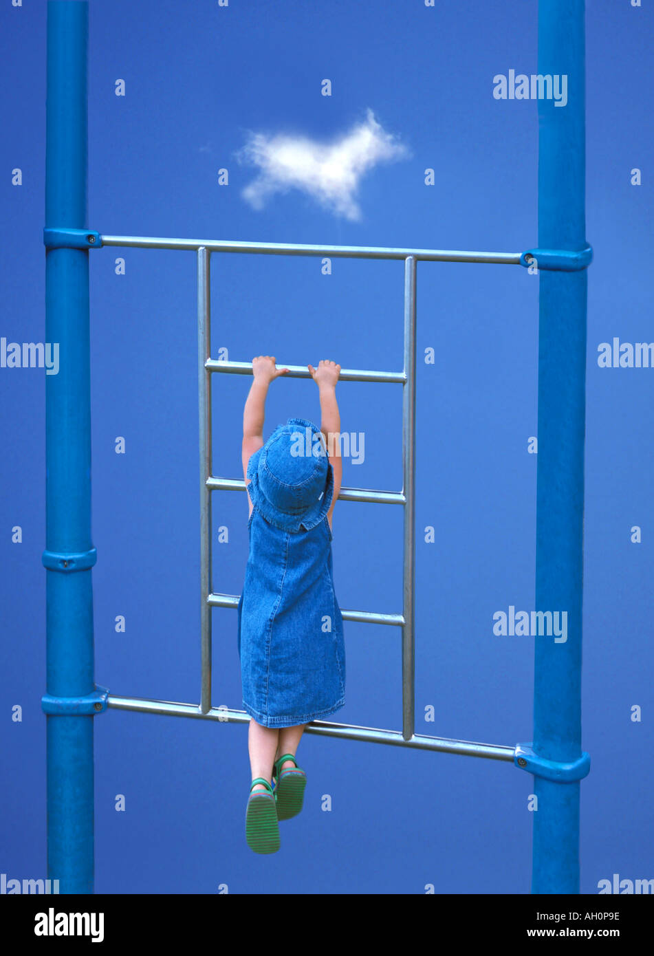 Child climbing on ladder Stock Photo - Alamy