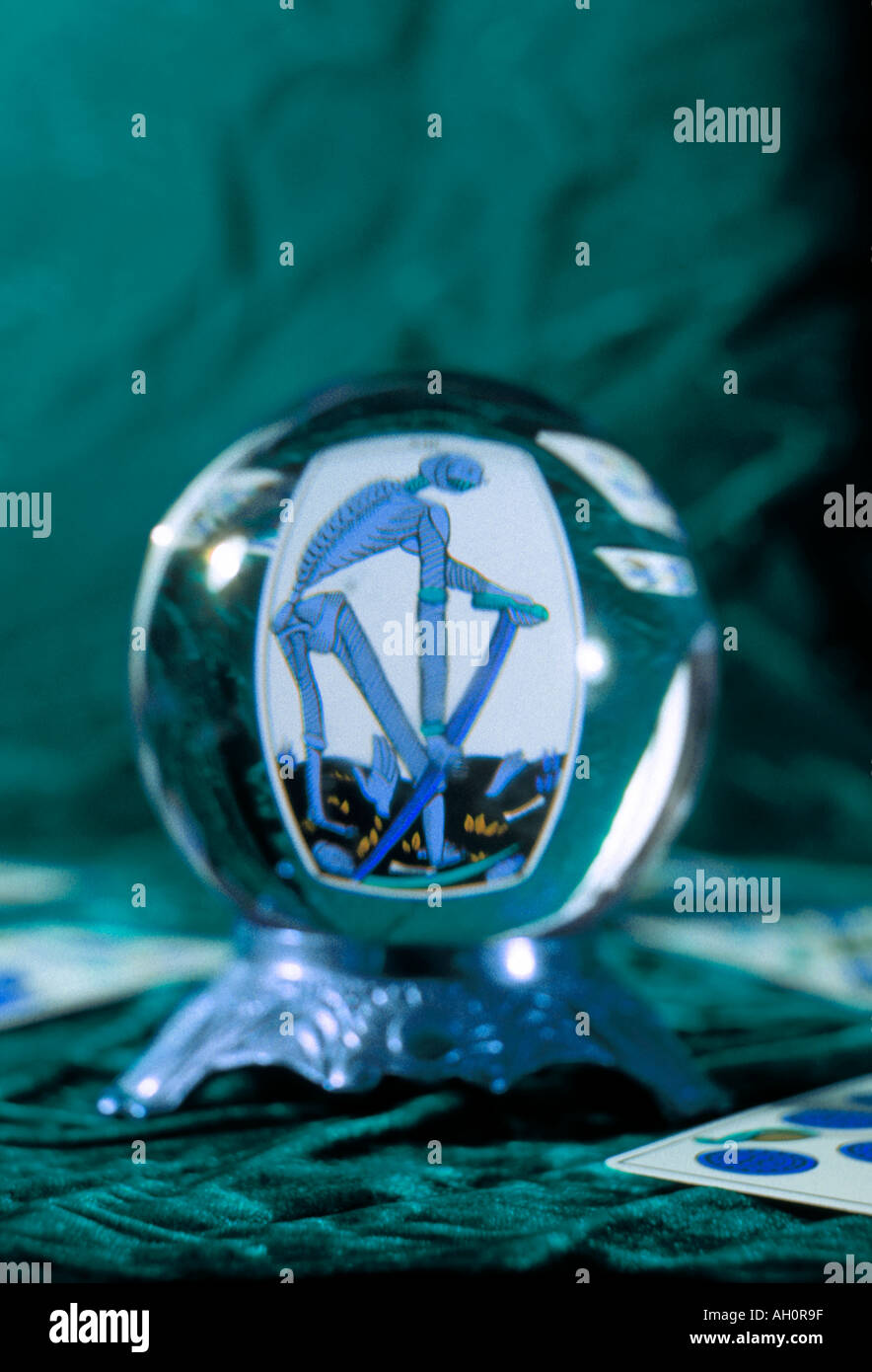 Crystal Ball Tarot card Death Stock Photo - Alamy