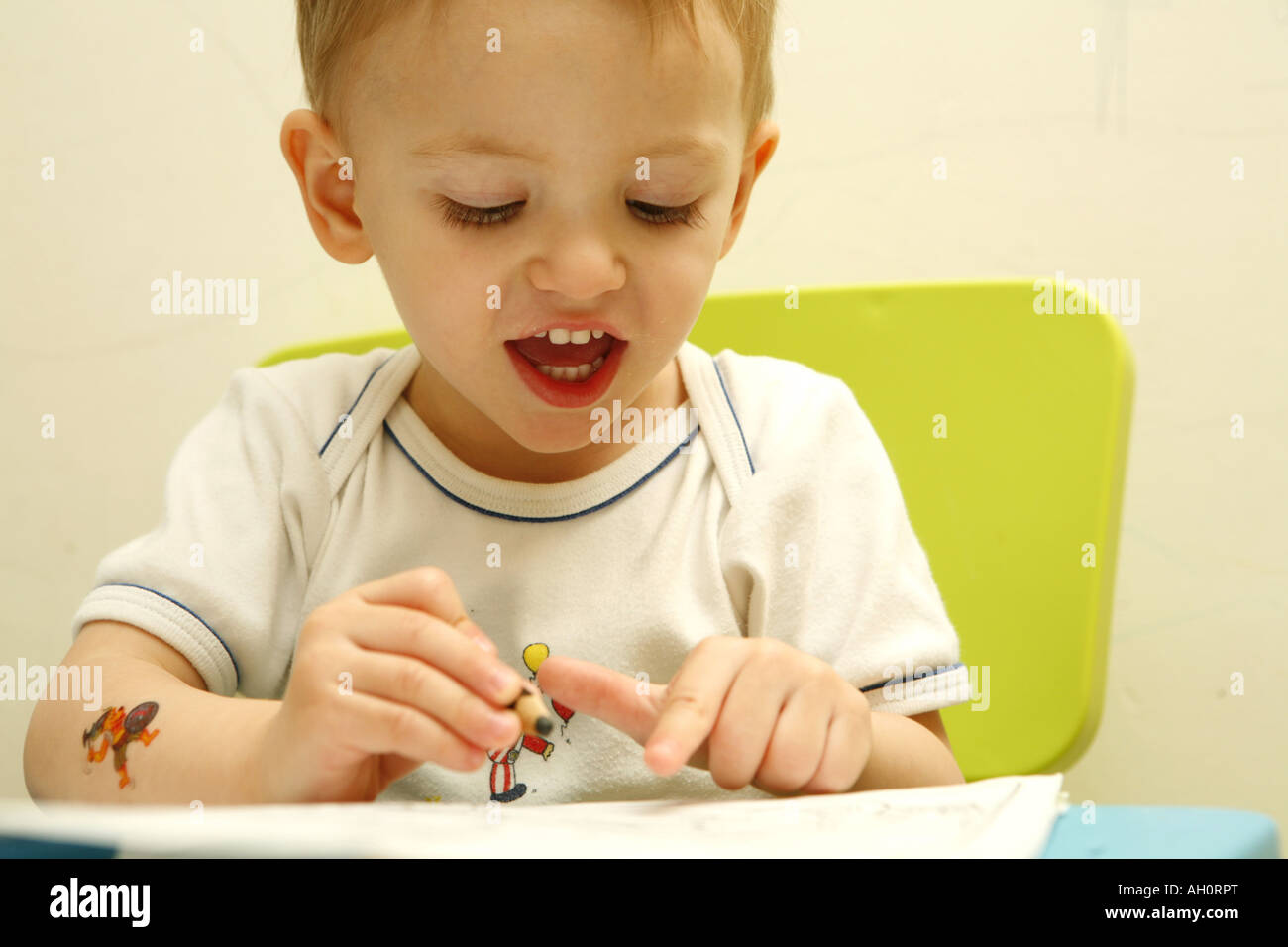 Talented boy draws Stock Photo - Alamy