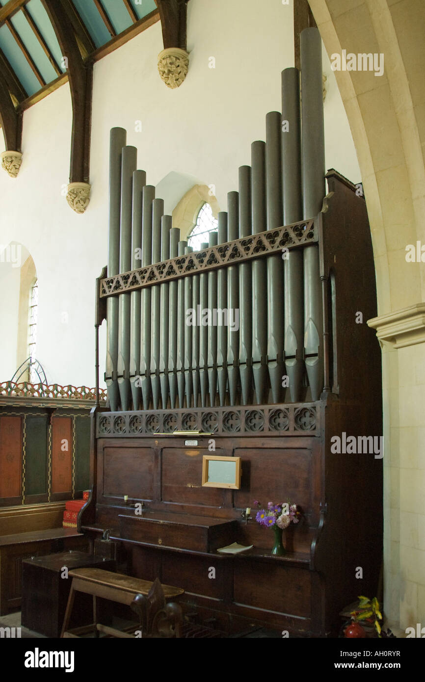 church organ at St Mary parish church in Pakenham, Suffolk, UK Stock ...