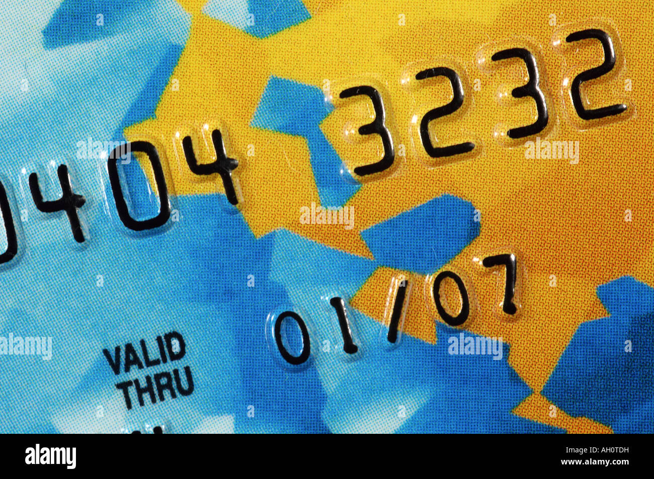 Credit Card with Numbers. Closeup Stock Photo - Alamy