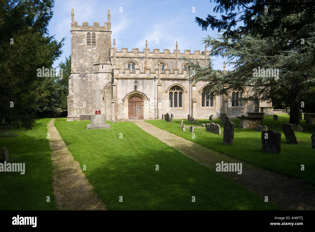 Holy Trinity church in the Cotswold village of Cold Ashton, South ...